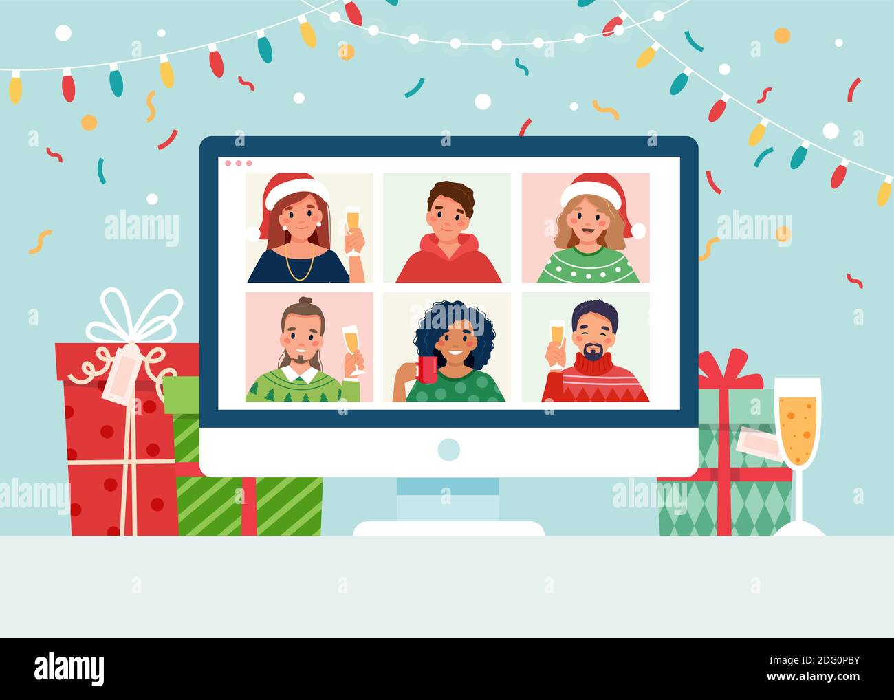 Virtual christmas party Stock Vector Images - Alamy