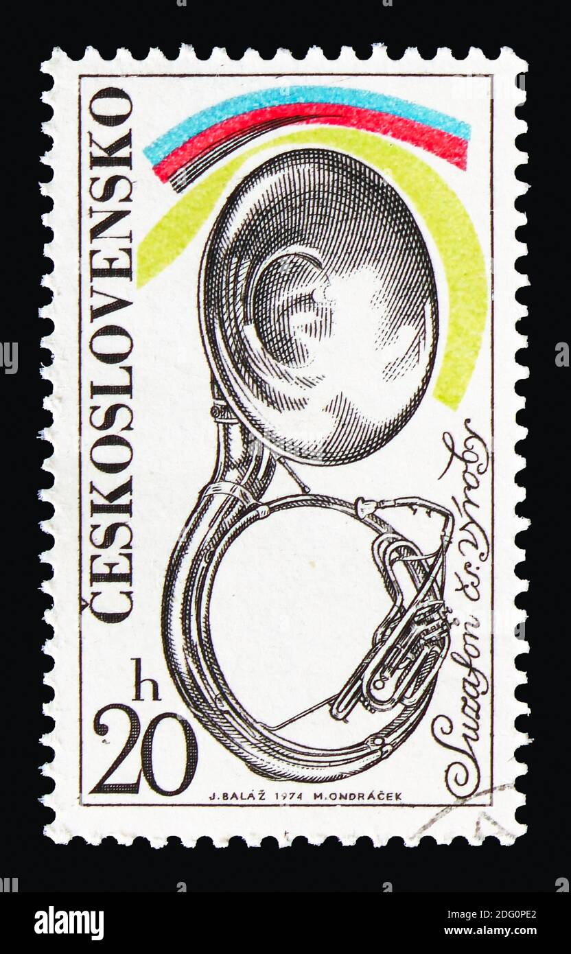 MOSCOW, RUSSIA - AUGUST 18, 2018: A stamp printed in Czechoslovakia ...