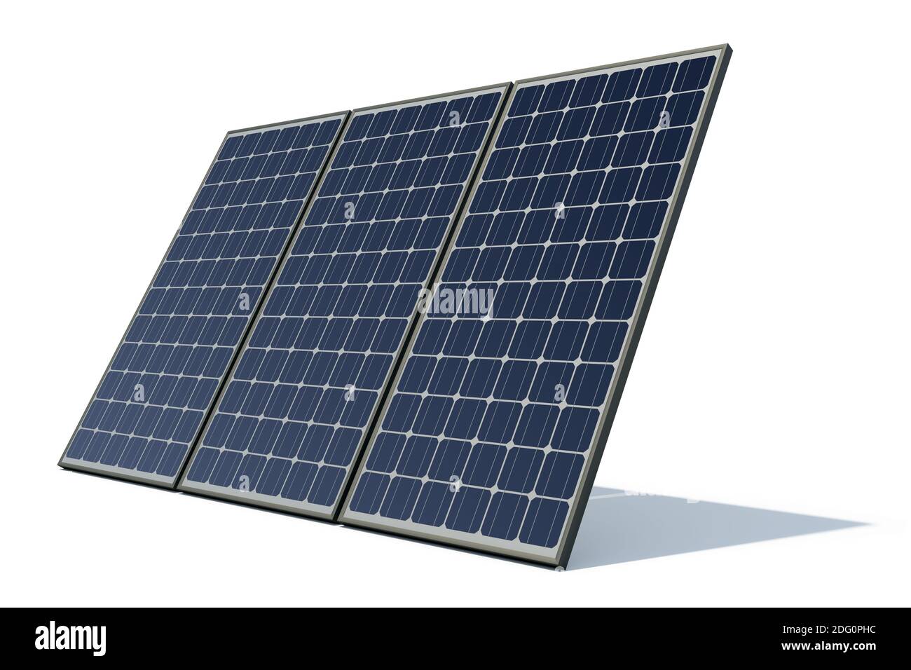 Monocrystalline solar modules against a white background Stock Photo ...