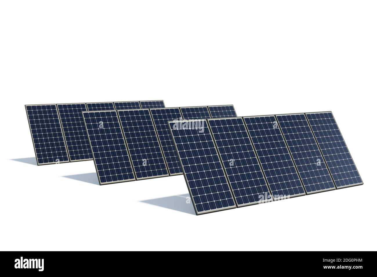 Monocrystalline solar modules against a white background Stock Photo ...