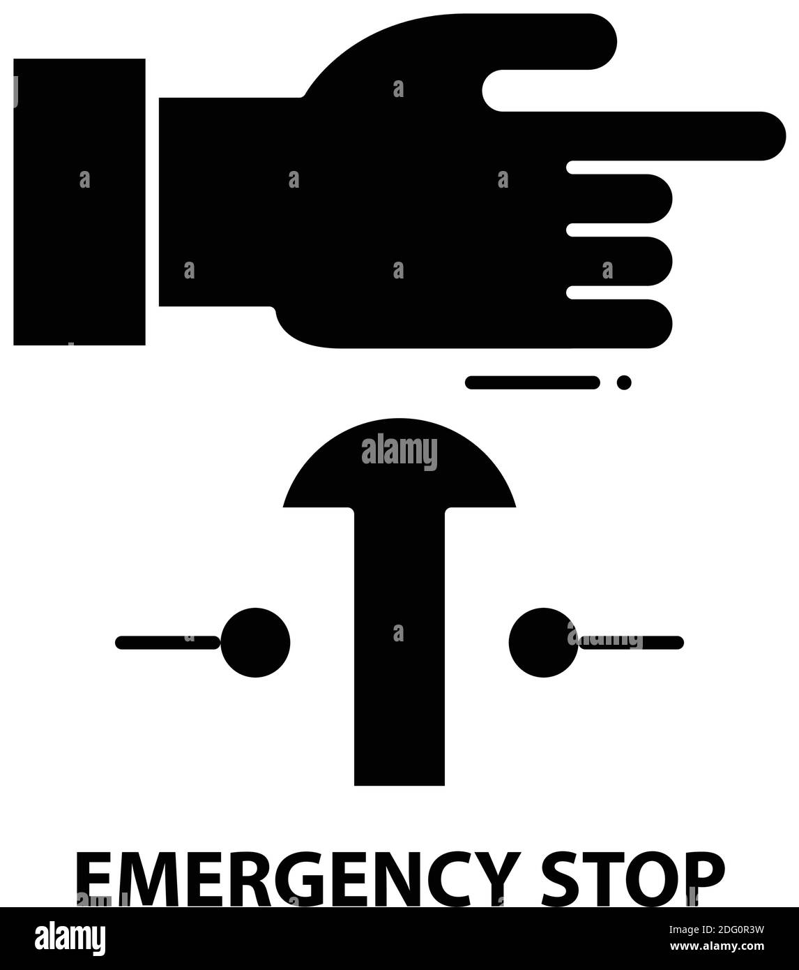emergency stop icon, black vector sign with editable strokes, concept ...