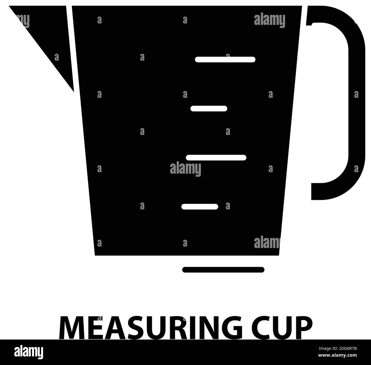 measuring cup symbol icon, black vector sign with editable strokes ...