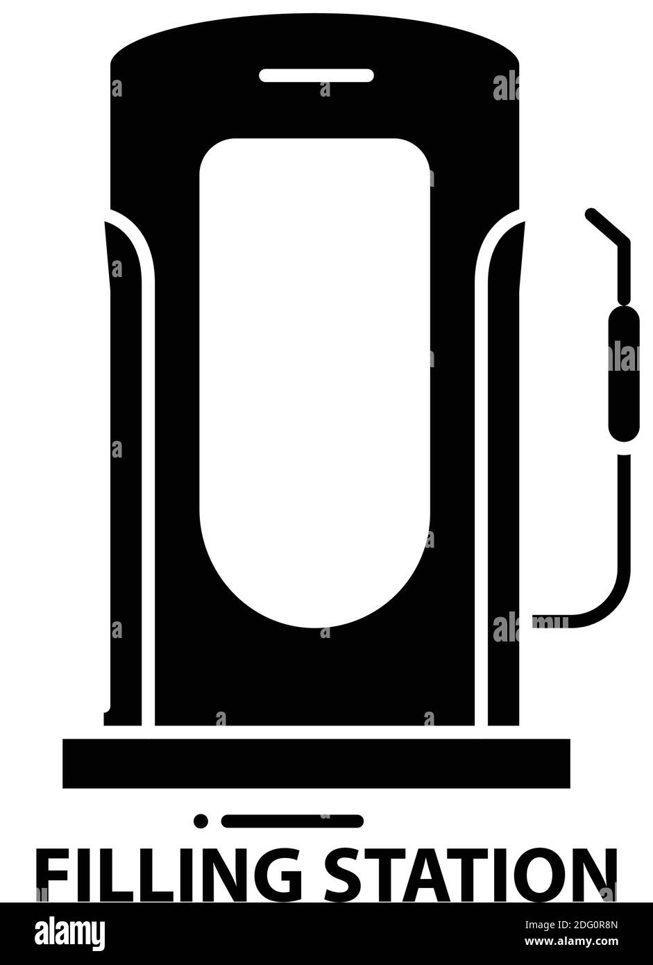 filling station symbol icon, black vector sign with editable strokes ...