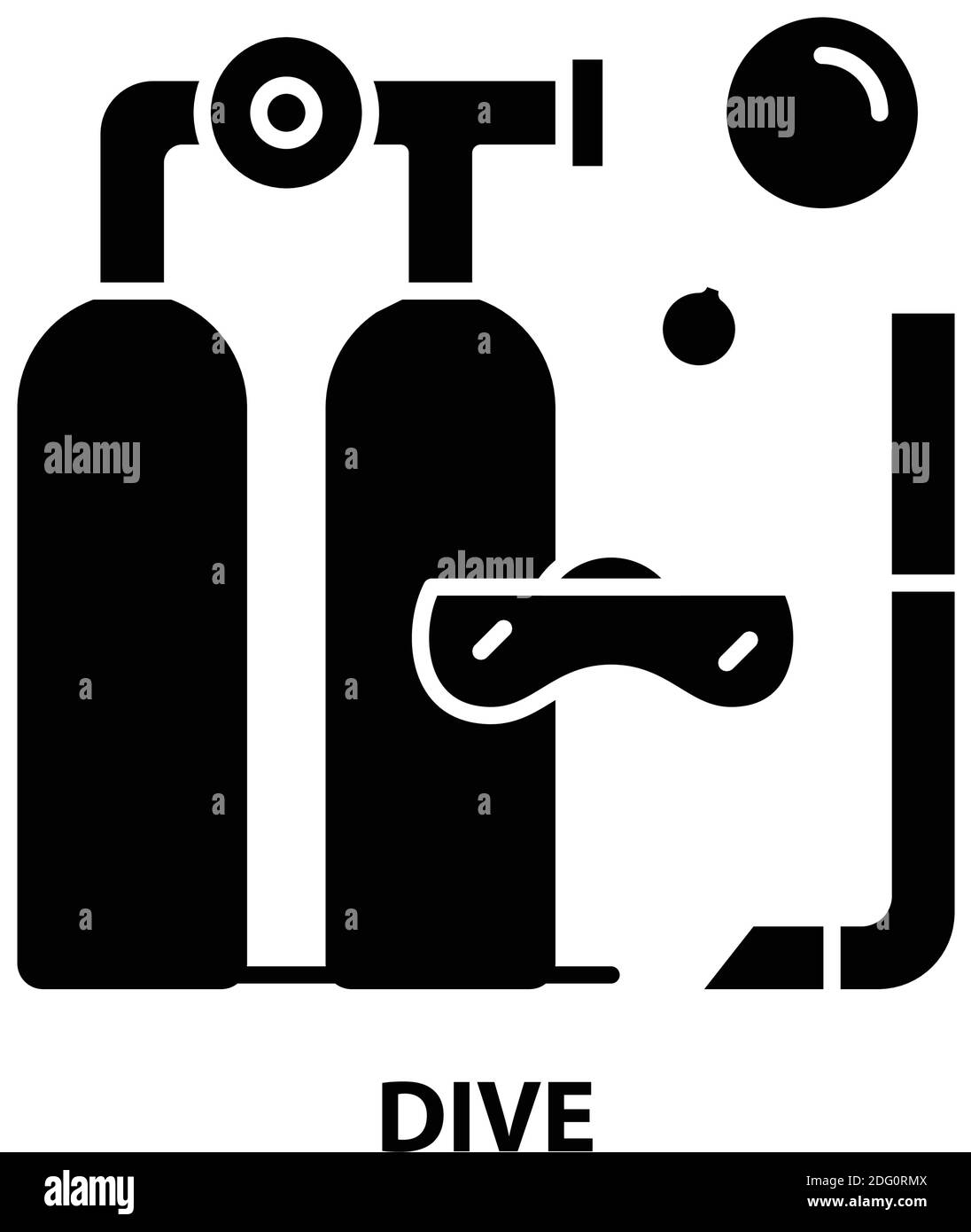 dive icon, black vector sign with editable strokes, concept ...