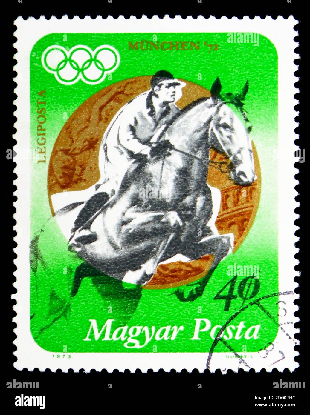 MOSCOW, RUSSIA - MAY 16, 2018: A stamp printed in Hungary shows Gold ...