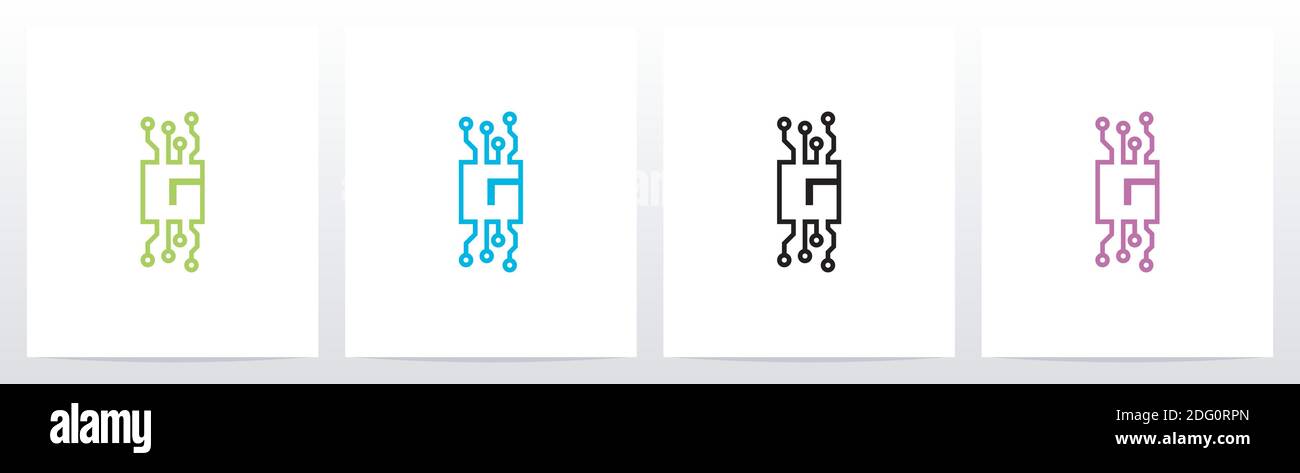 Digital Circuit Lines On Letter Logo Design G Stock Vector Image & Art ...