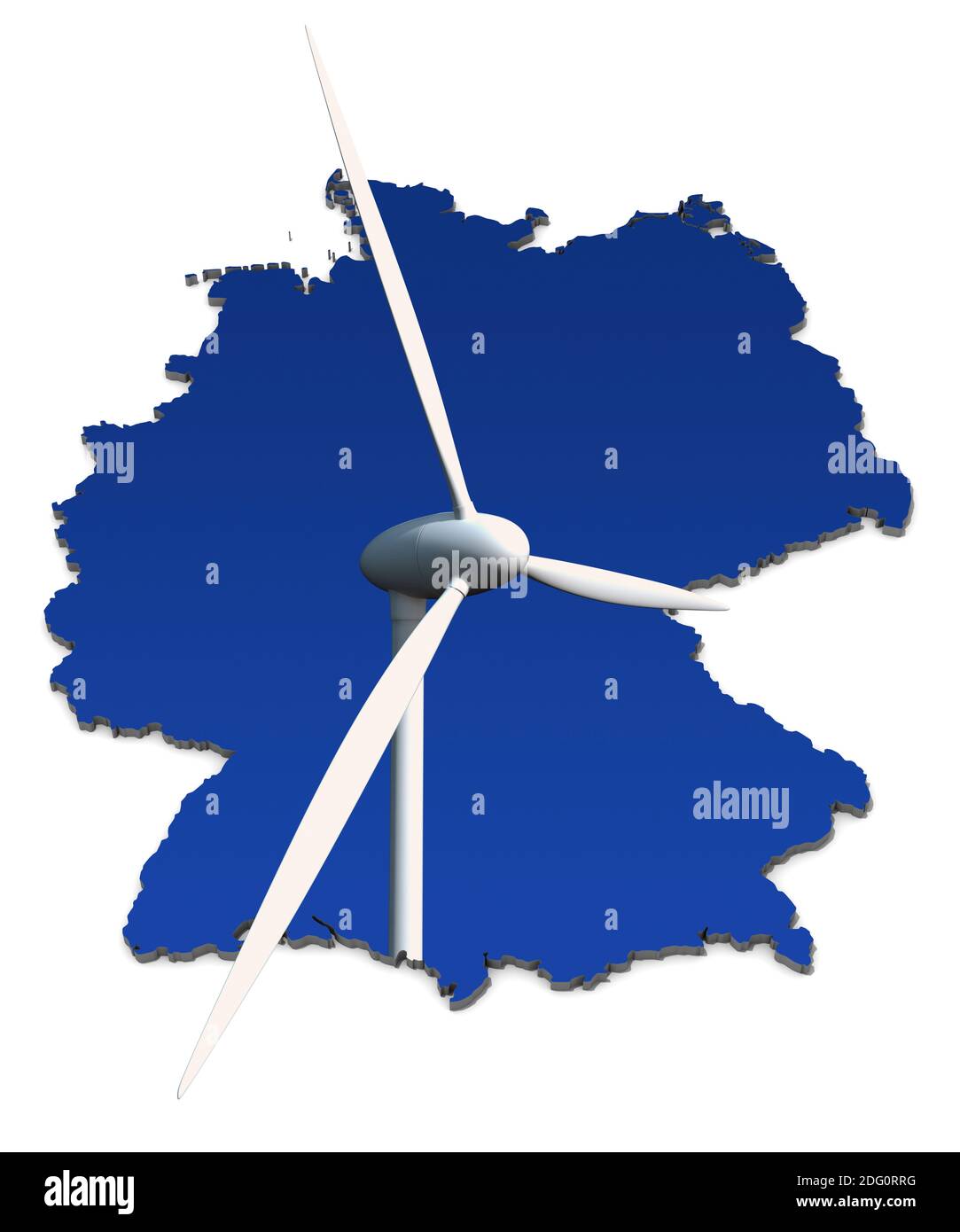 Windmill in front of blue in map of Germany Stock Photo - Alamy