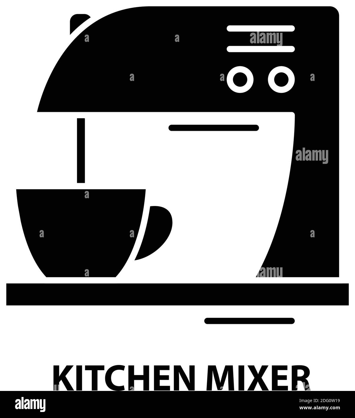 kitchen mixer symbol icon, black vector sign with editable strokes ...