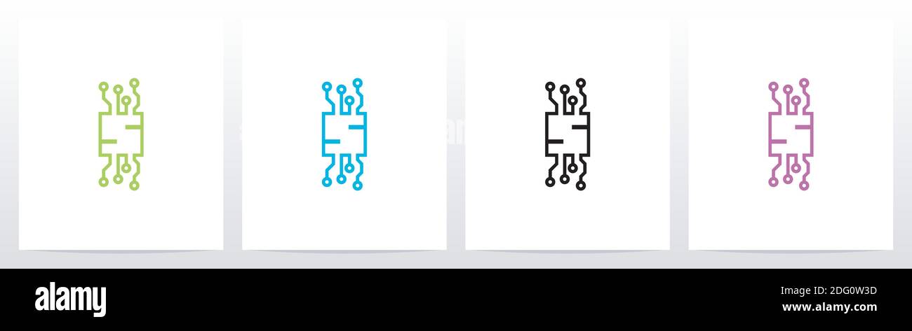 Digital Circuit Lines On Letter Logo Design S Stock Vector Image & Art ...