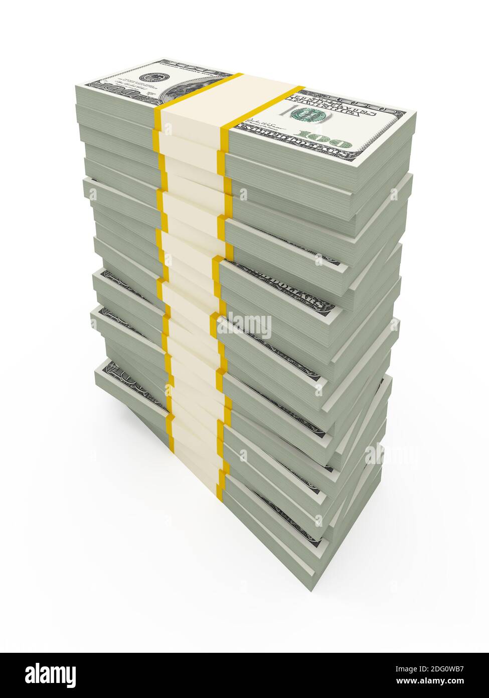 USD stack isolated on white Stock Photo - Alamy