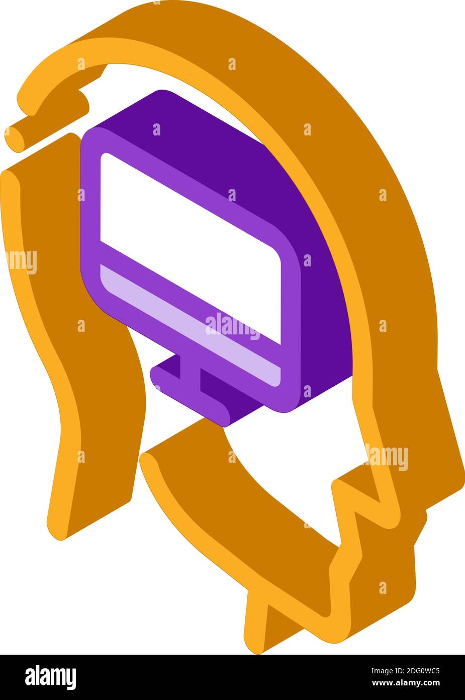 human think about computer isometric icon vector illustration Stock ...
