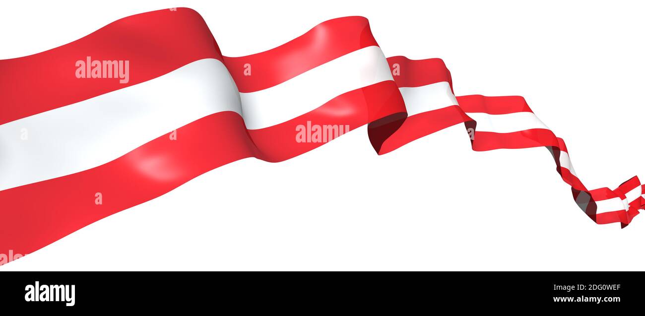 Austrian flag ribbon isolated on white. 3d concept illustration Stock ...