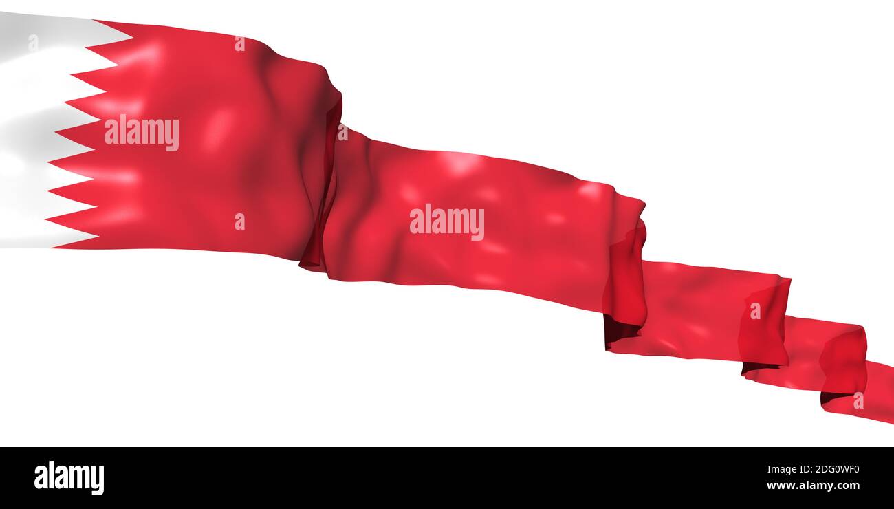 Bahrain ribbon flag isolated on white Stock Photo - Alamy