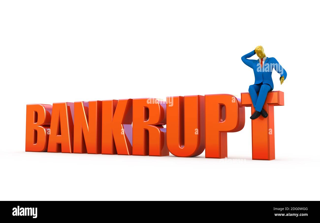 Bankrupt concept isolated on white Stock Photo - Alamy