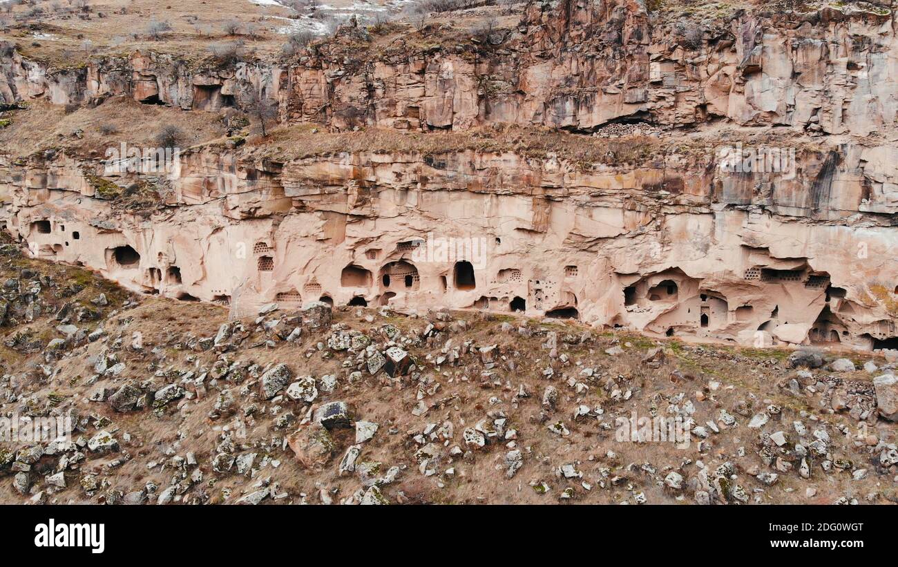 Ancient Christian churches in the rocks of Cappadocia. Turkey Stock ...