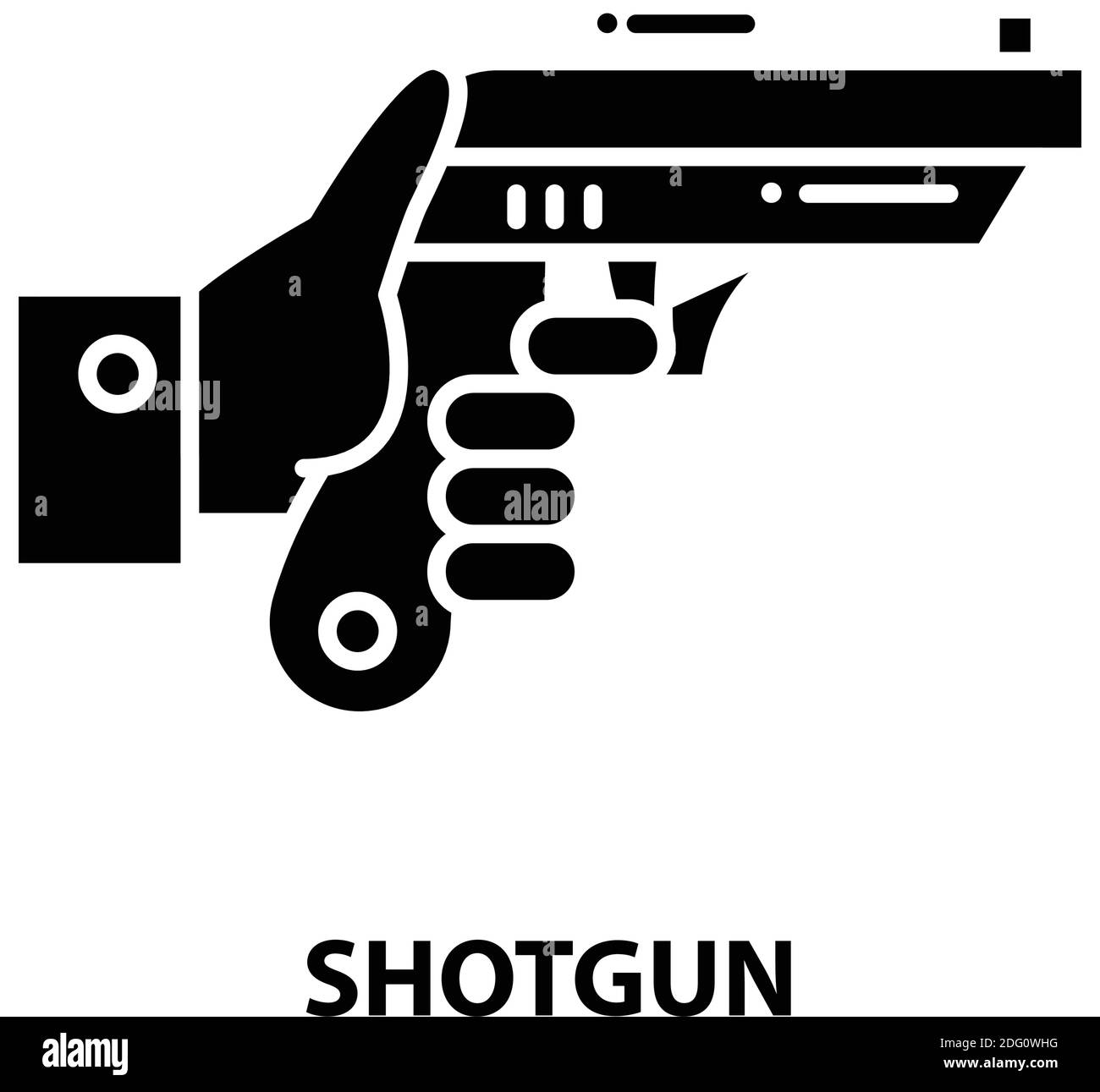 gun icon, black vector sign with editable strokes, concept illustration ...