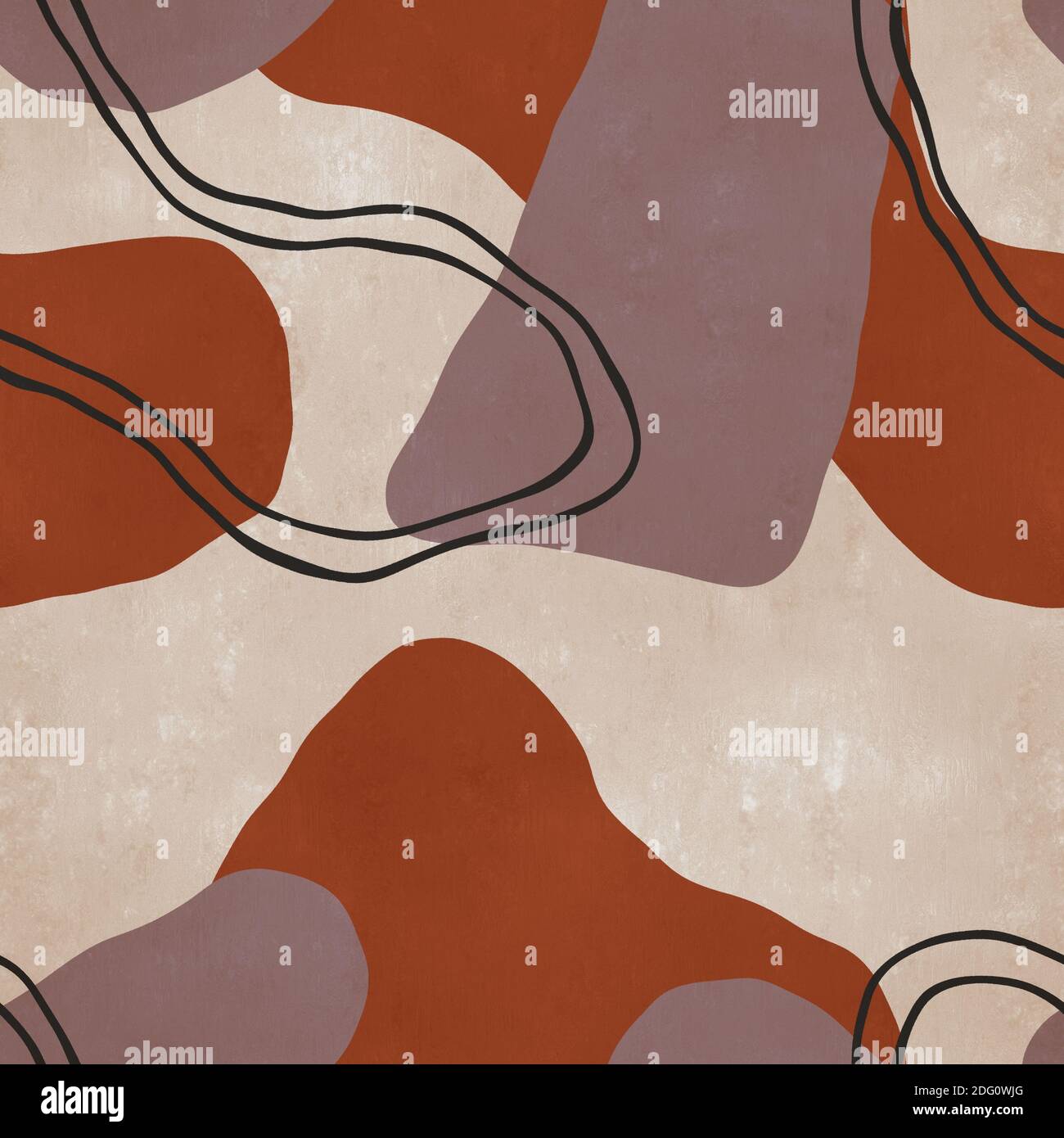 Seamless organic rounded curvy shapes naive design Stock Photo - Alamy