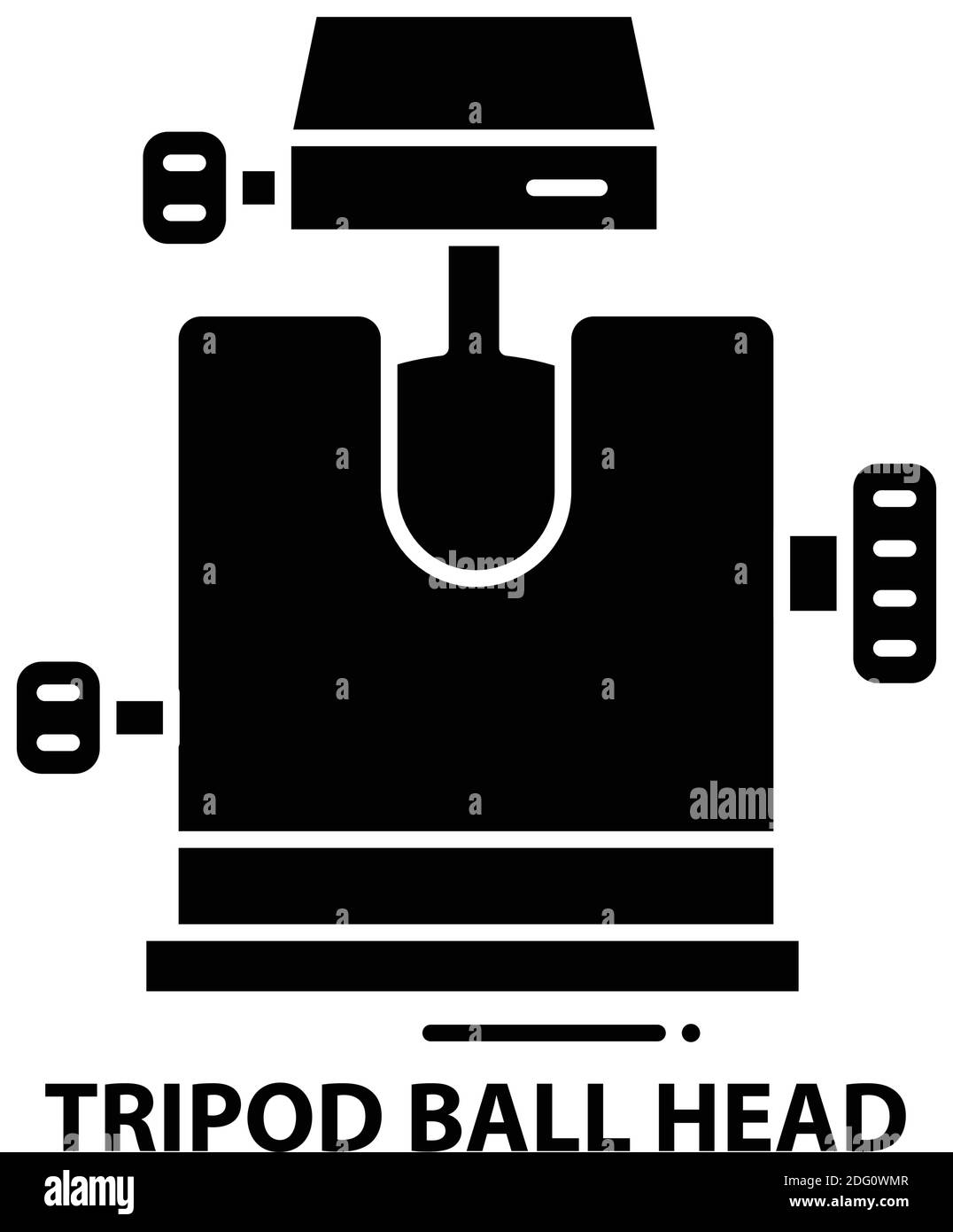 tripod ball head icon, black vector sign with editable strokes, concept ...