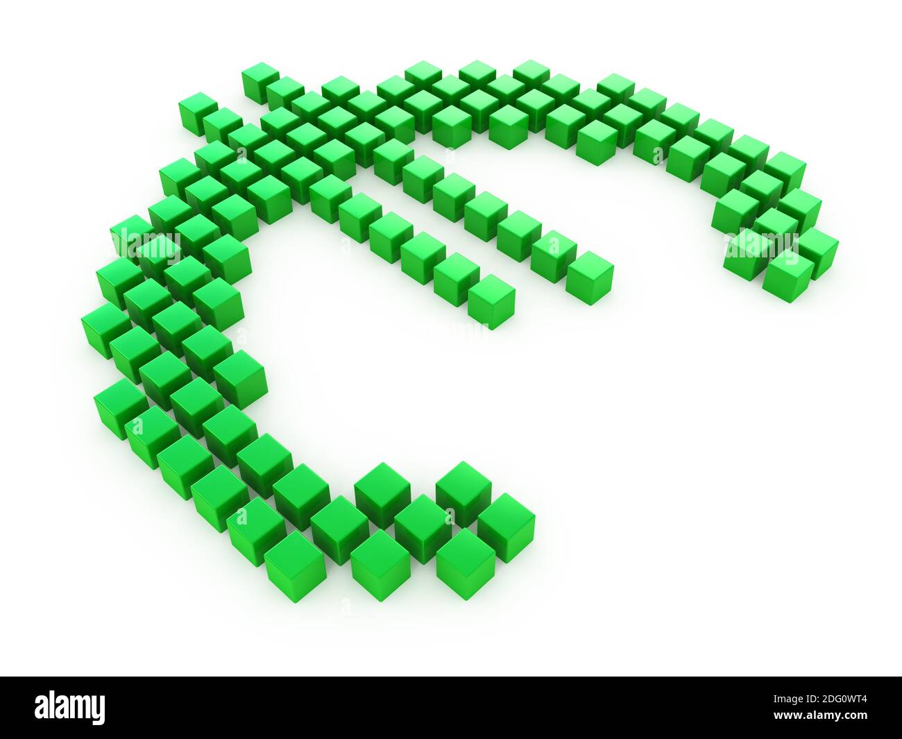 Green Euro sign from cubes isolated on white Stock Photo - Alamy