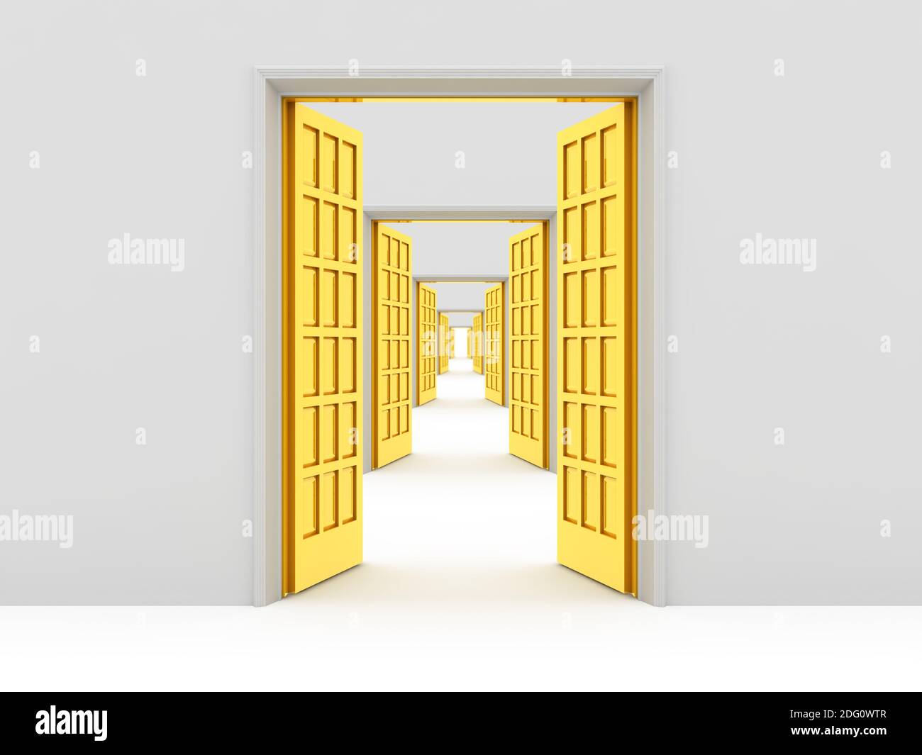 Many opened doors Stock Photo - Alamy