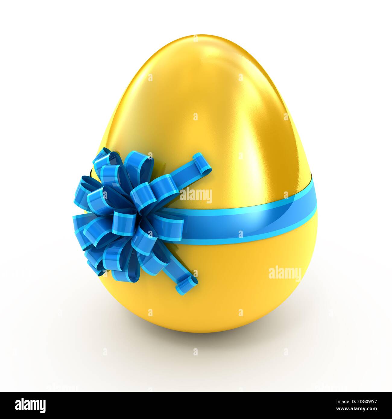 Easter surprise - golden egg with ribbon isolated on white Stock Photo ...