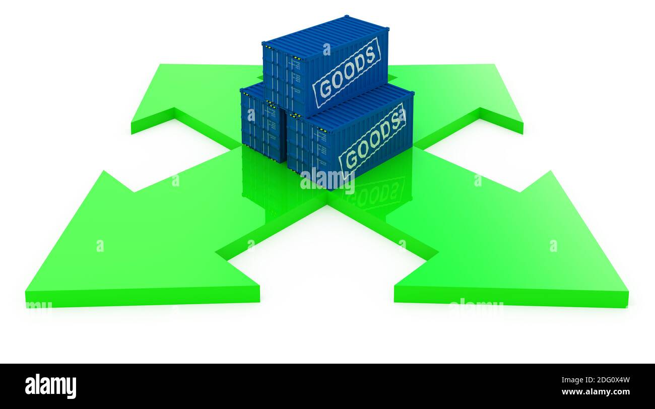 All directions cargo containers for export. Fast delivery concept ...