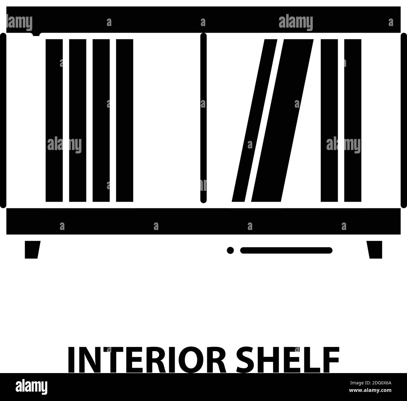 interior shelf icon, black vector sign with editable strokes, concept ...