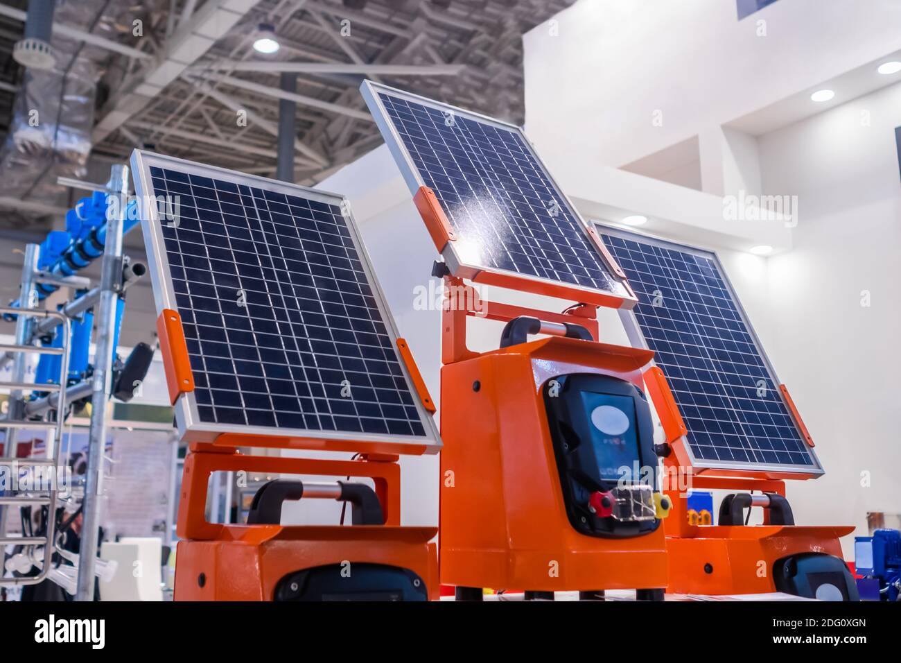 Automatic photovoltaic solar panels working at modern technology ...