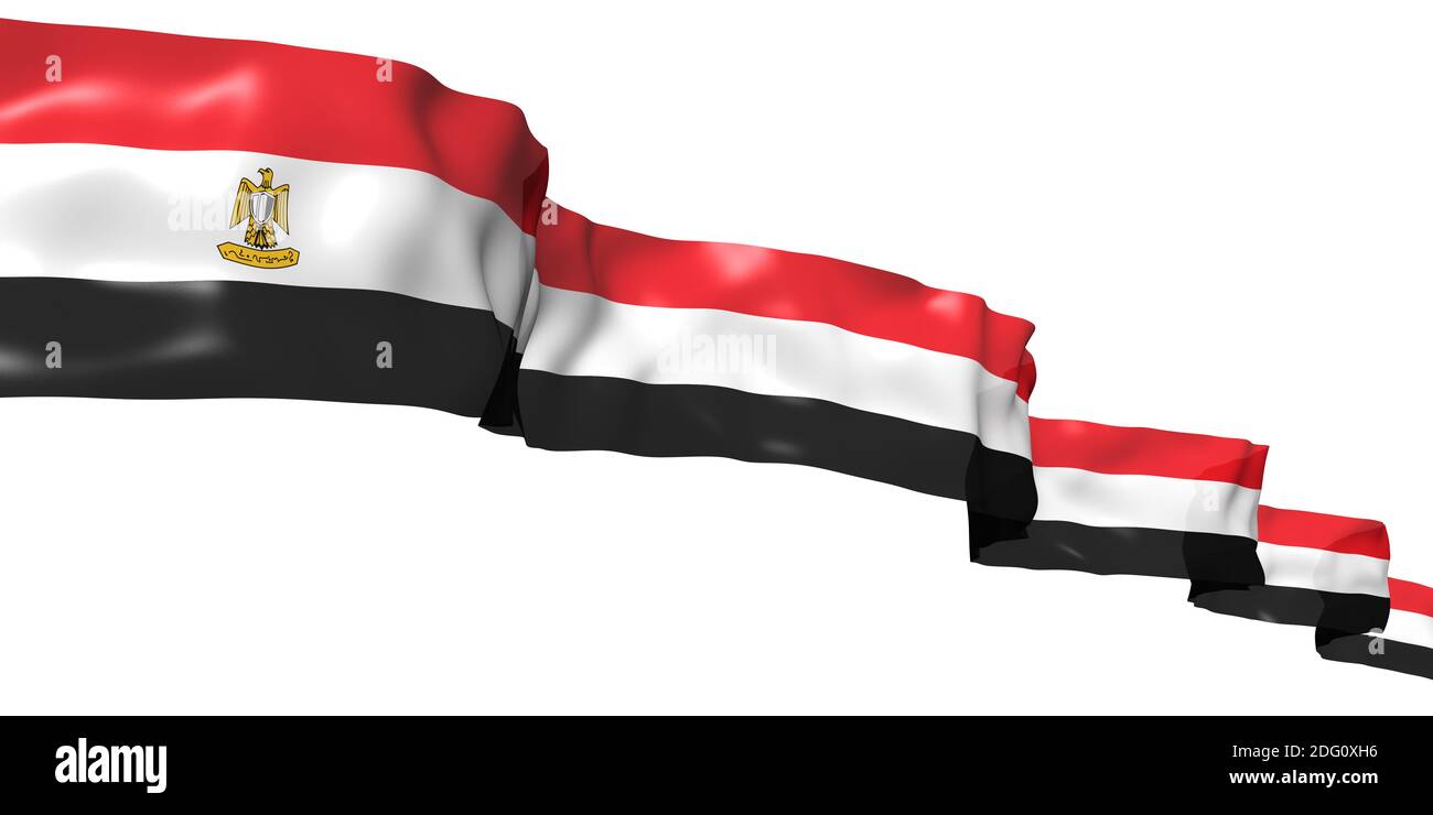 Egyptian ribbon flag isolated on white Stock Photo - Alamy
