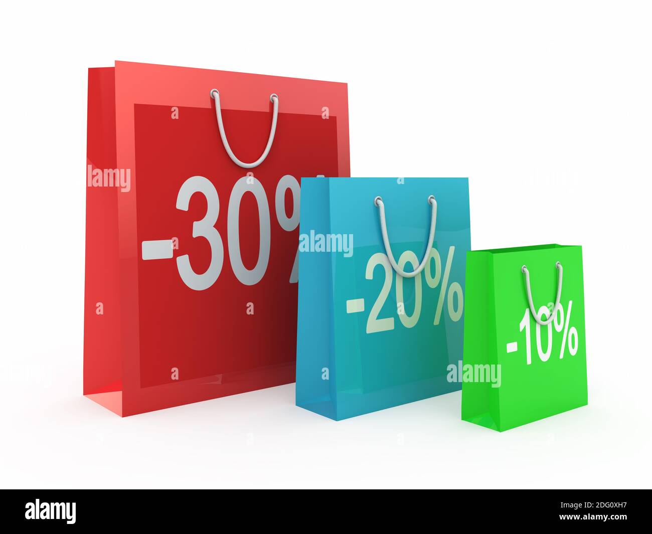 Shopping Discount concept. Red bags isolated on white Stock Photo - Alamy