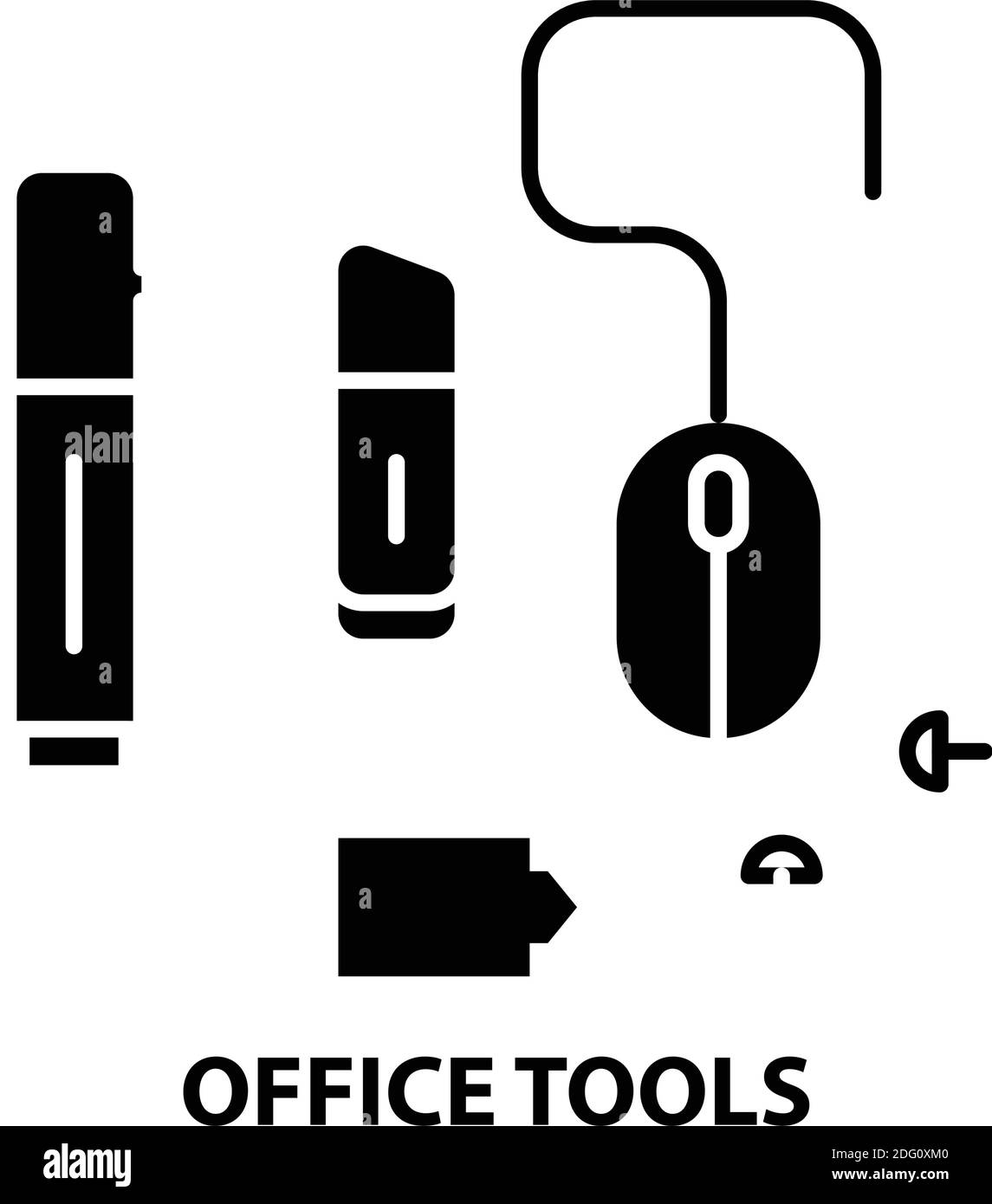 Office Tools Icon Black Vector Sign With Editable Strokes Concept