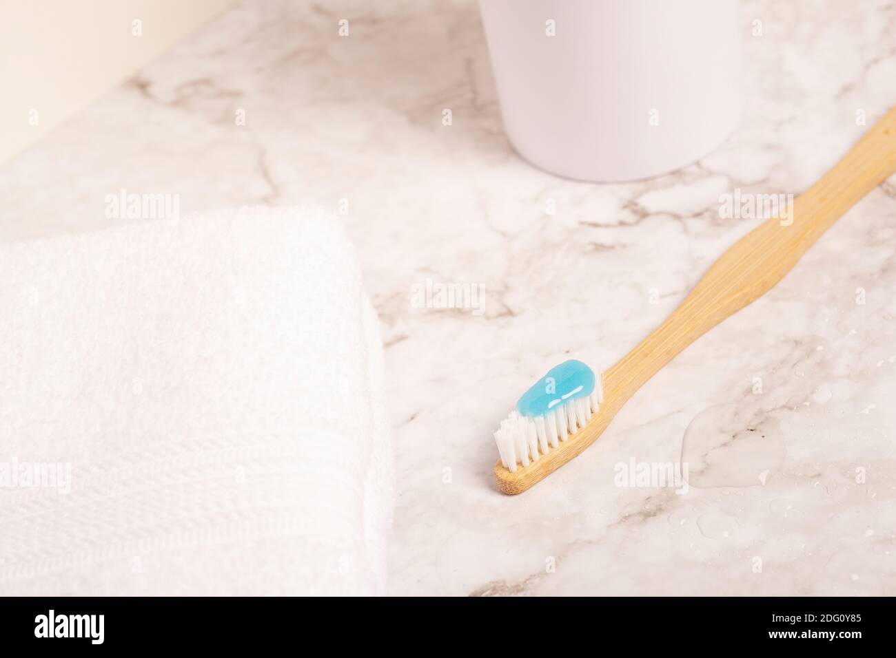 Toothbrush with blue toothpaste hi-res stock photography and images - Alamy