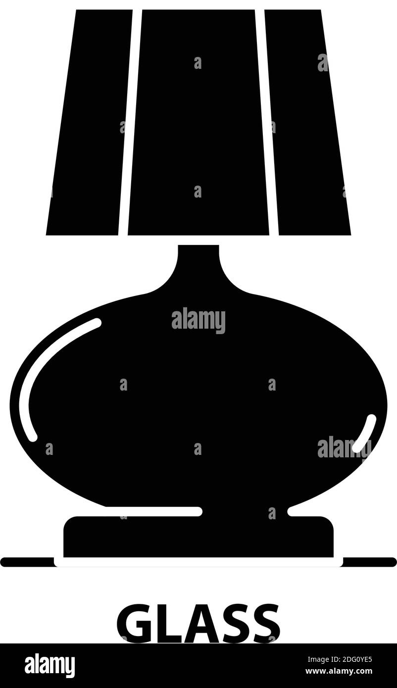 glass icon, black vector sign with editable strokes, concept ...