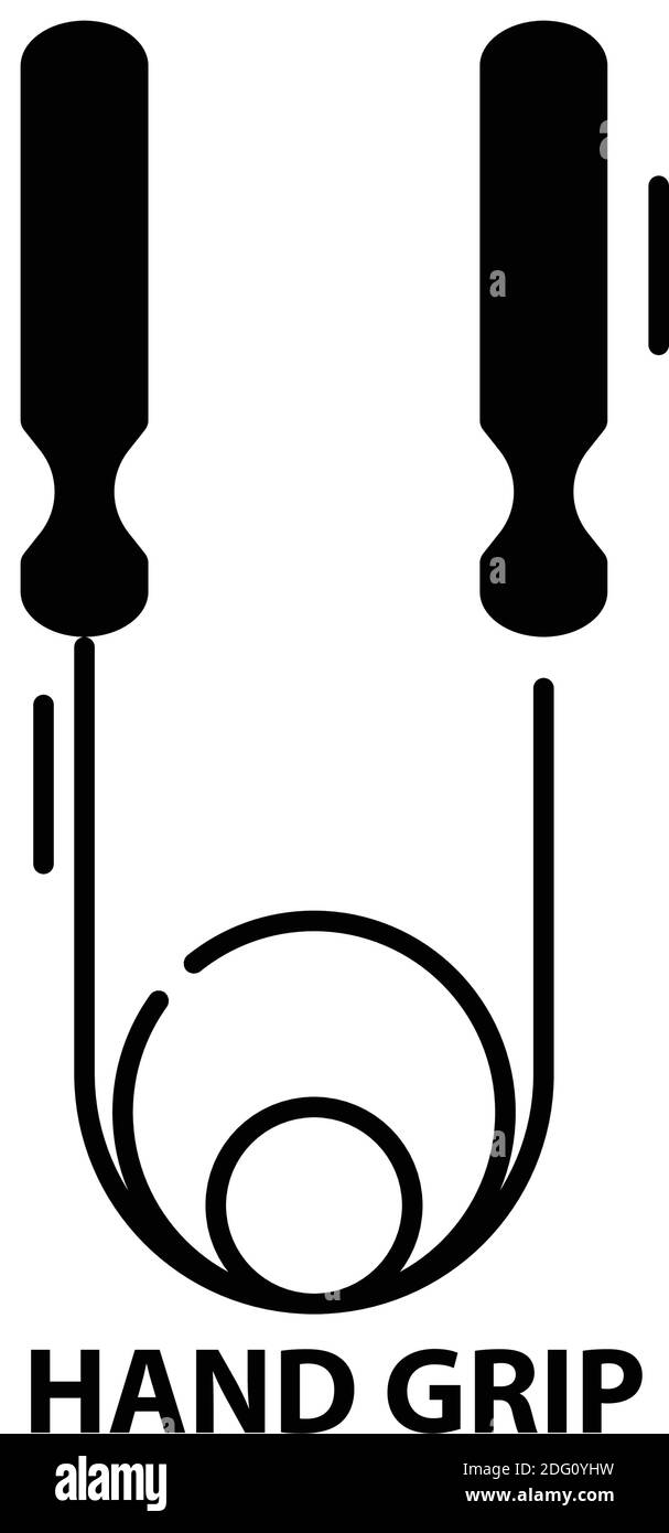 hand grip icon, black vector sign with editable strokes, concept ...