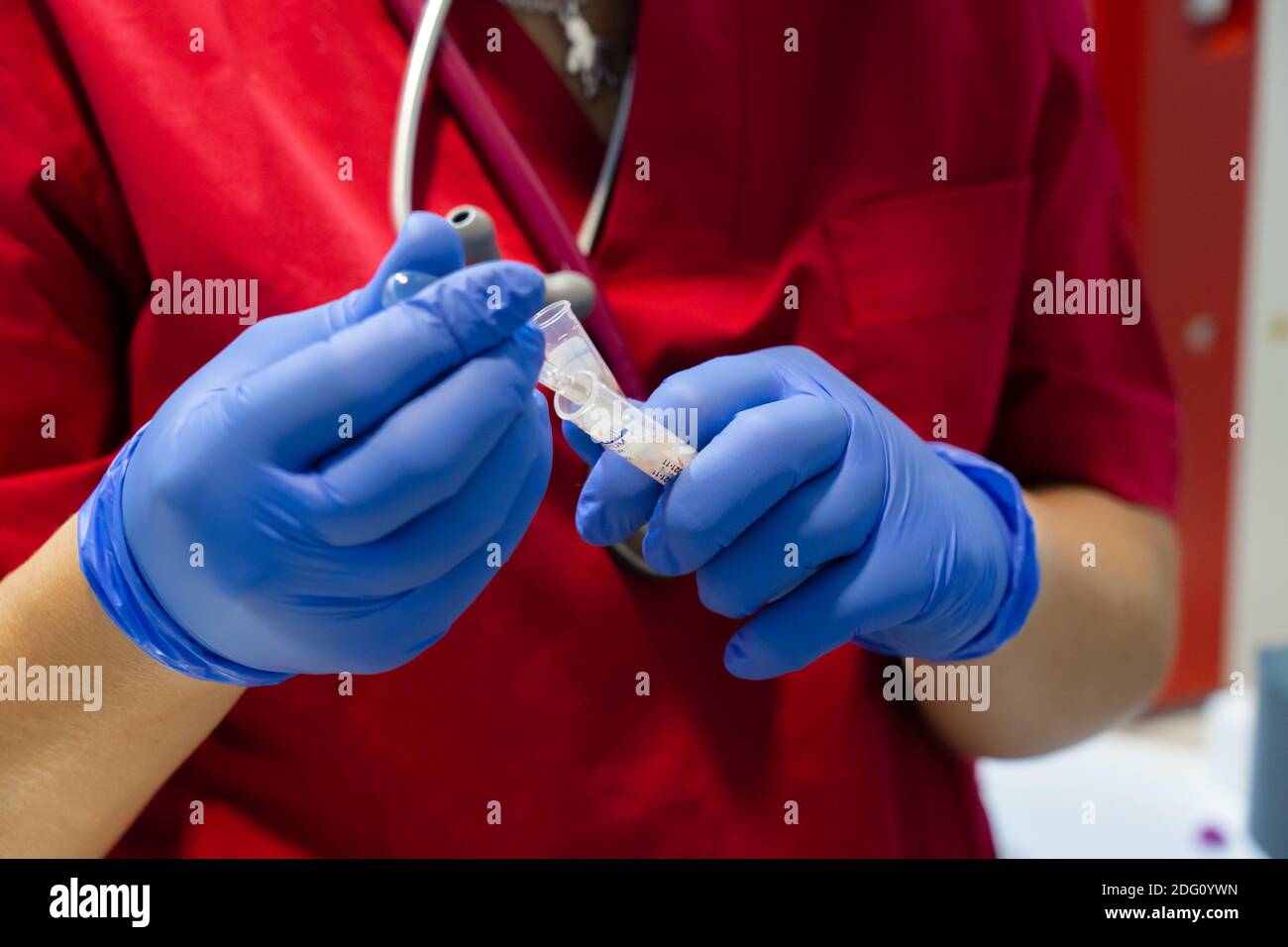Separation of blood serum for blood chemistry Stock Photo - Alamy