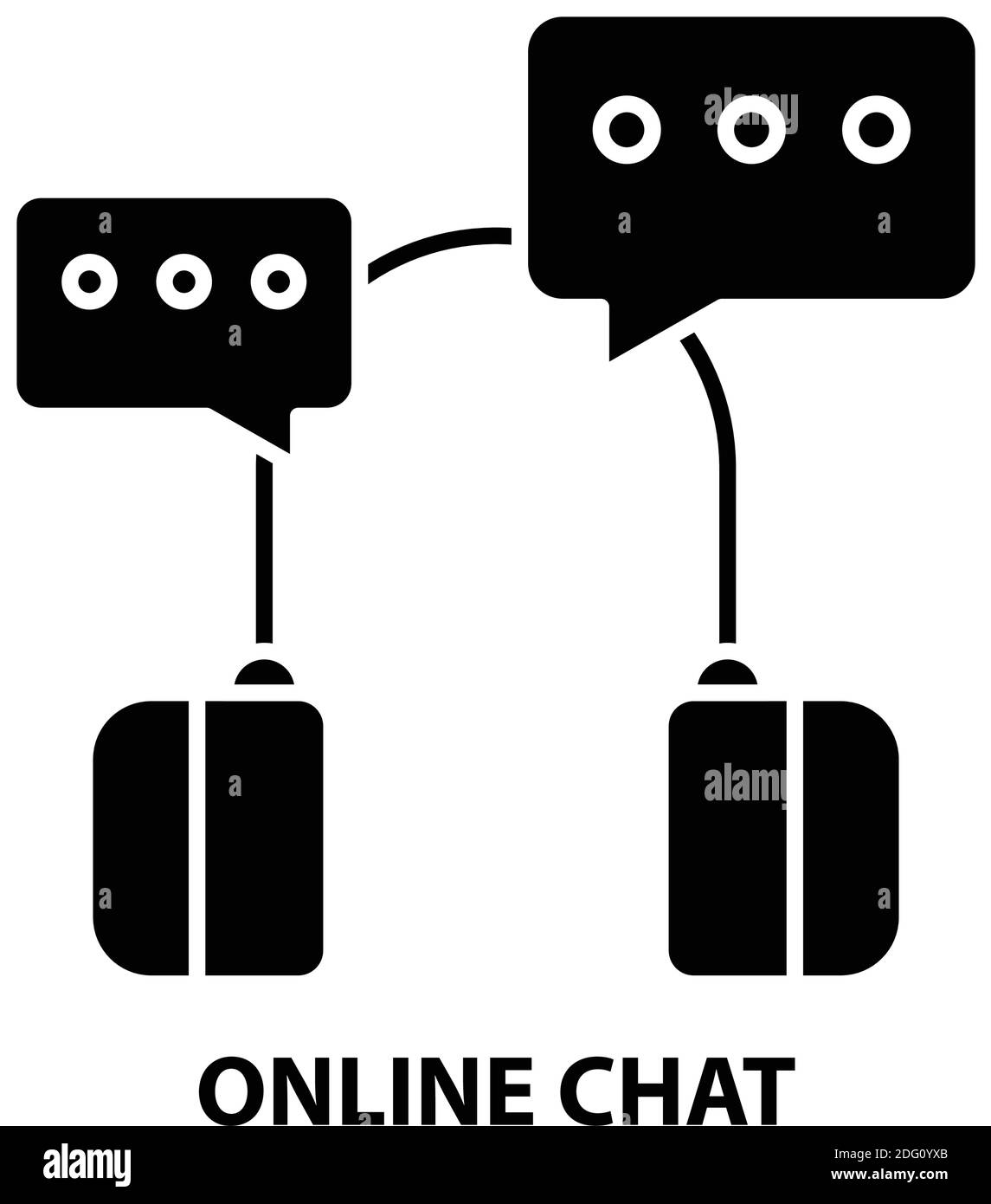 online chat icon, black vector sign with editable strokes, concept ...