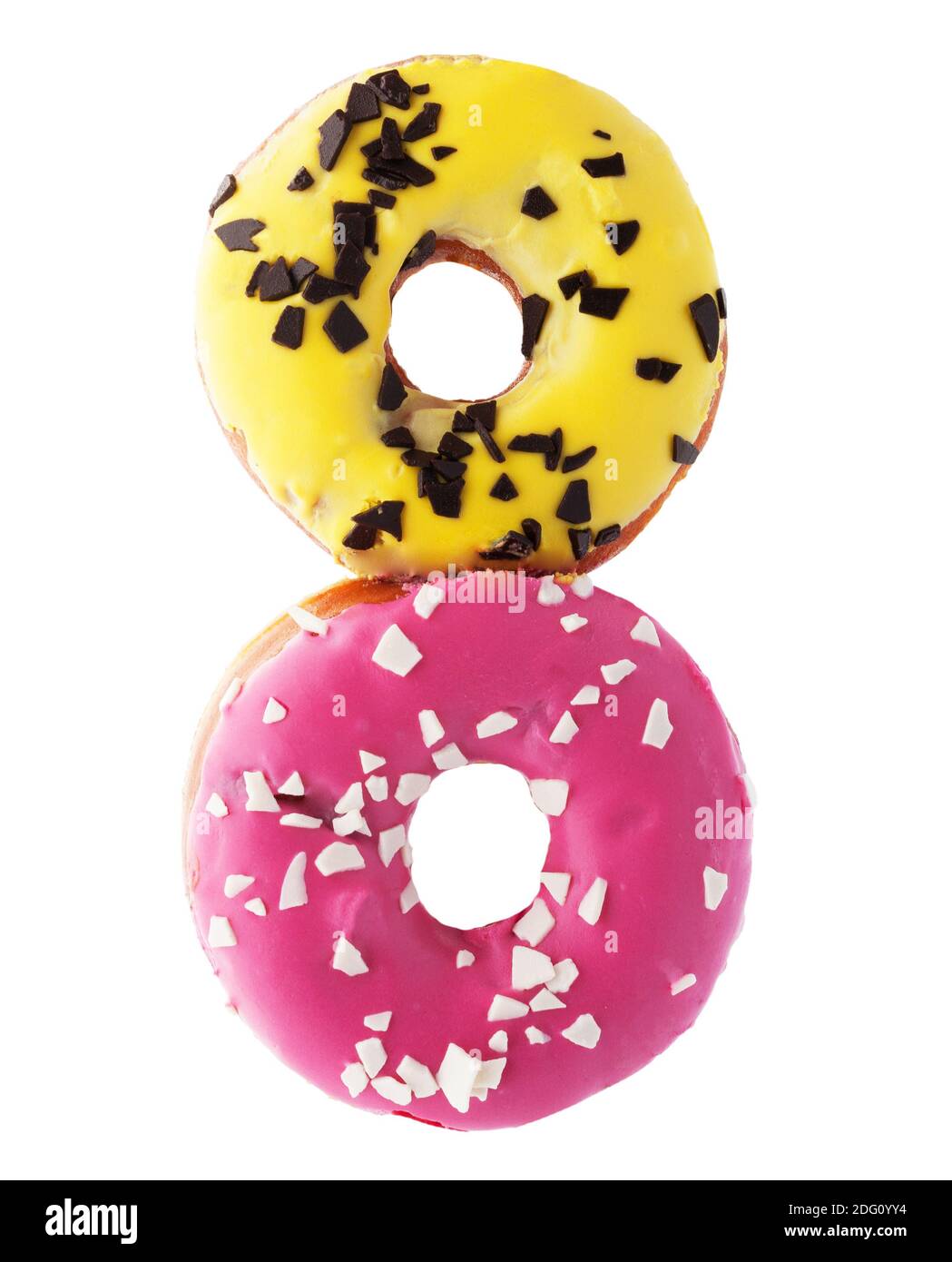 Donut with glazed isolated on white background. Delicious number 8 ...