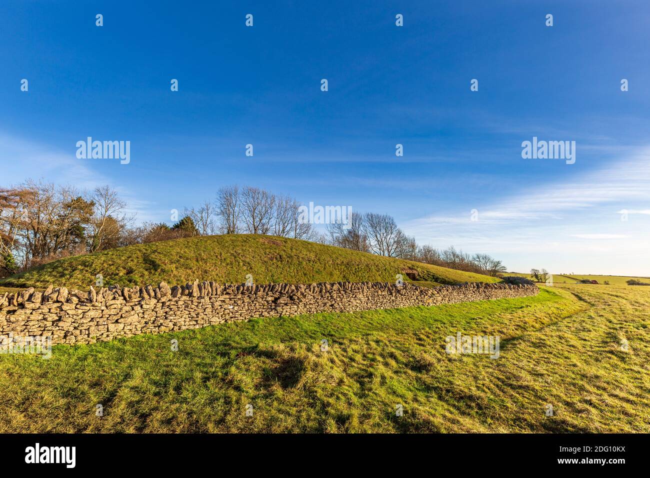 A western side of Belas Knap Neolithic Long Barrow on Cleeve Hill ...
