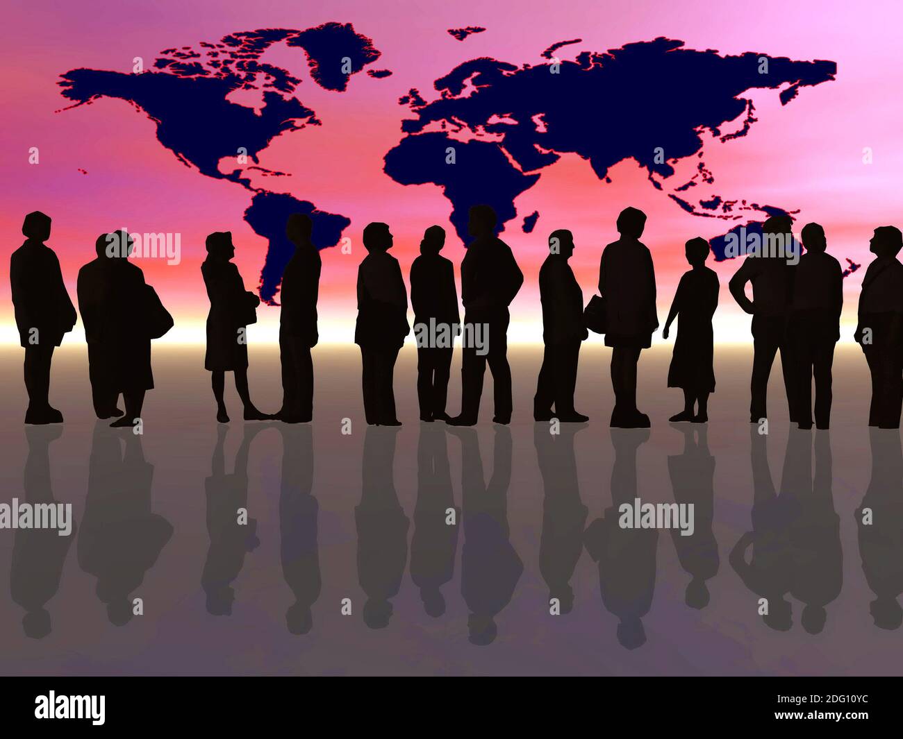 Females group silhouette hi-res stock photography and images - Alamy