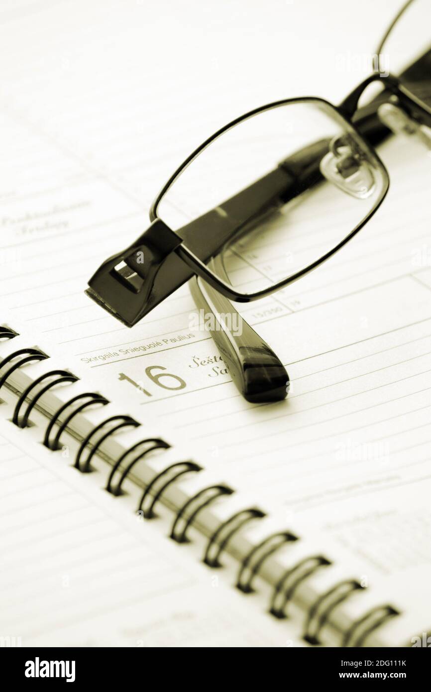 Notebook spectacles hi-res stock photography and images - Alamy