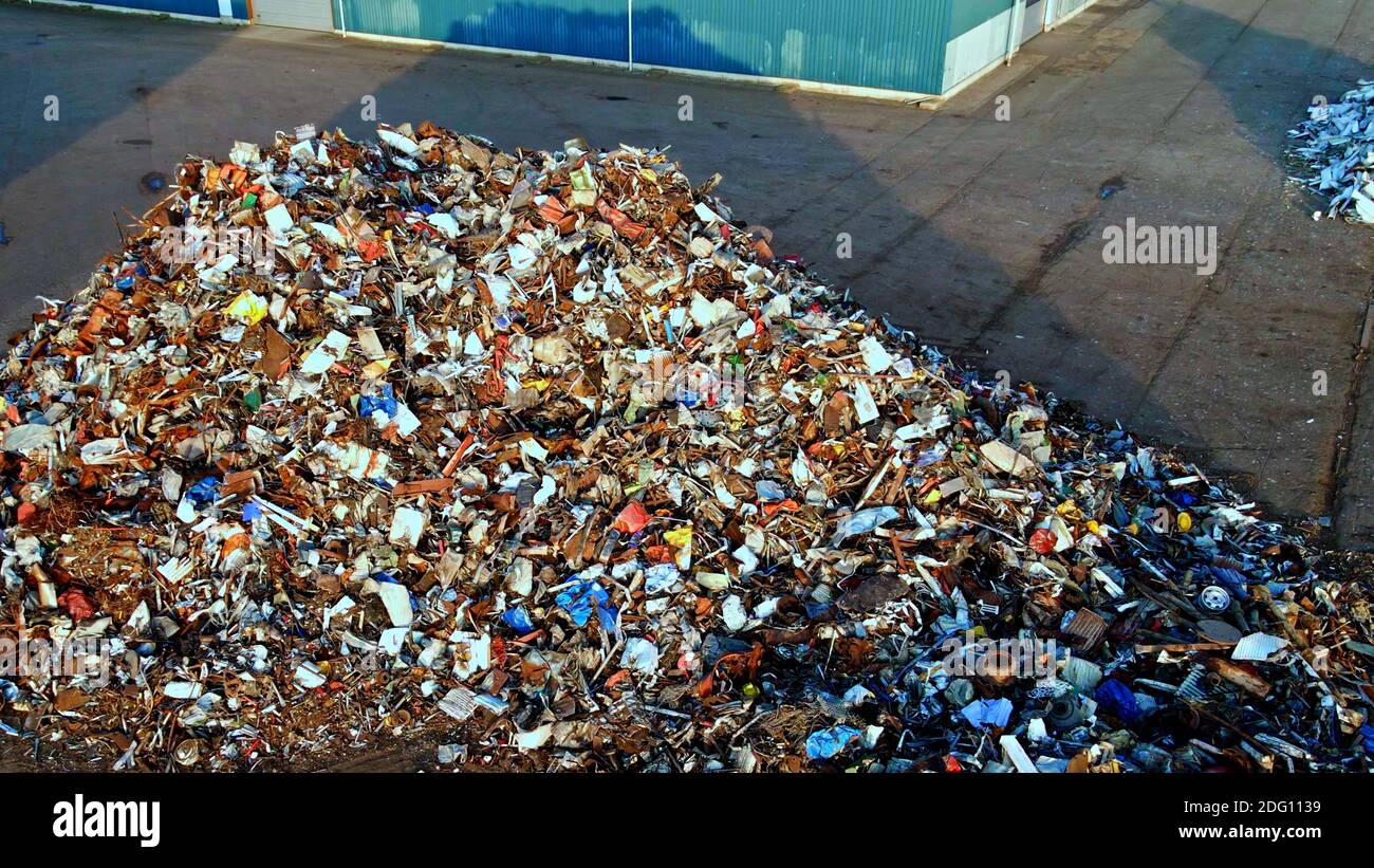 Large heap of metal trash ready to be shipping to recycling Stock Photo ...
