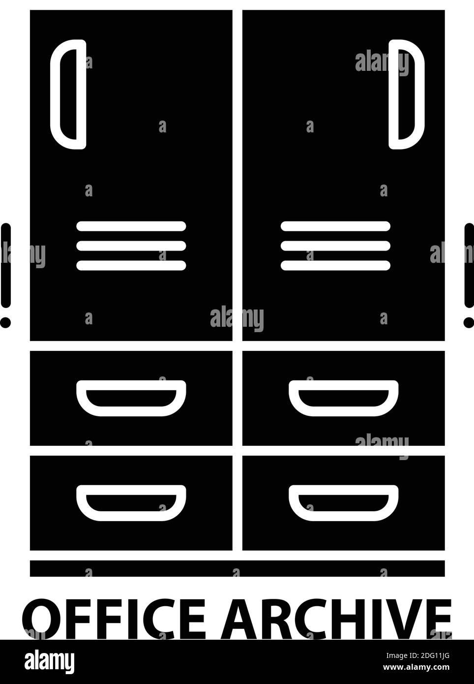 office archive icon, black vector sign with editable strokes, concept ...