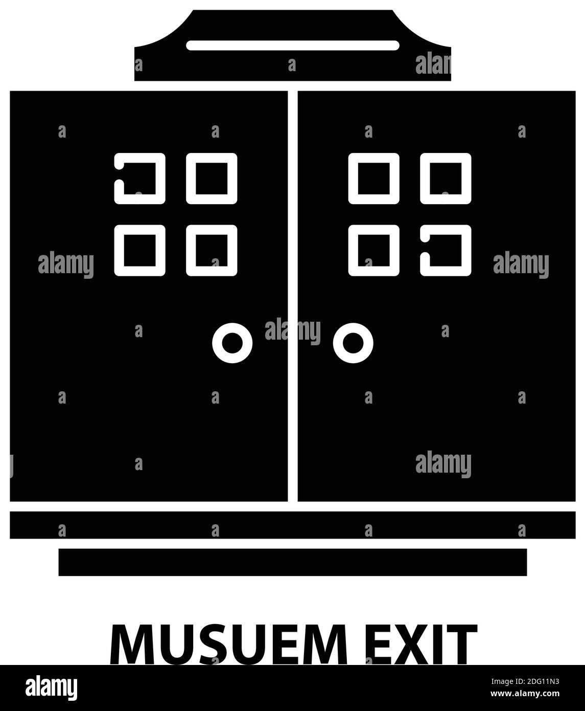 musuem exit icon, black vector sign with editable strokes, concept ...