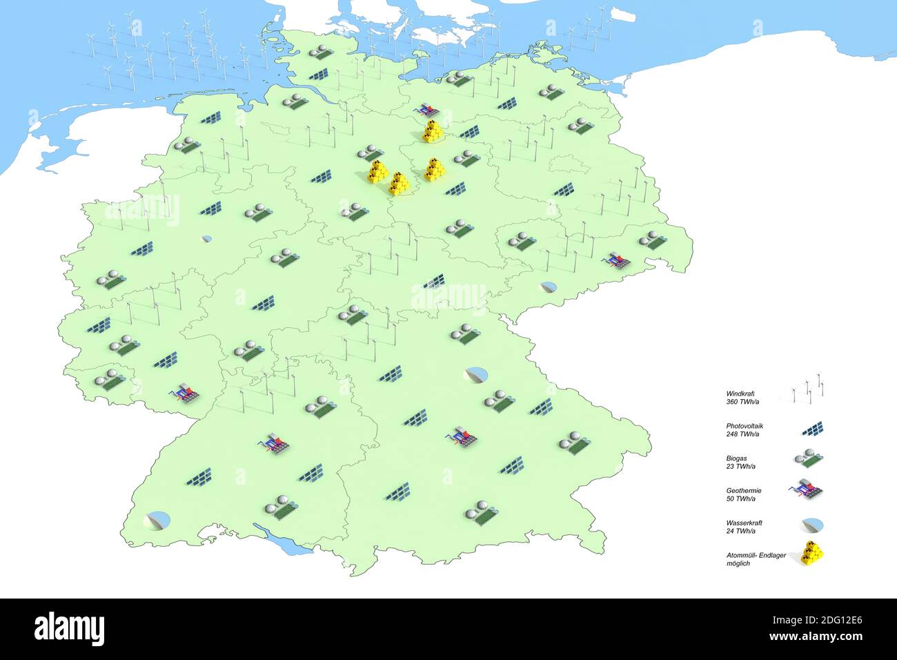 Forecast of energy production in Germany in 2050, source: Federal ...