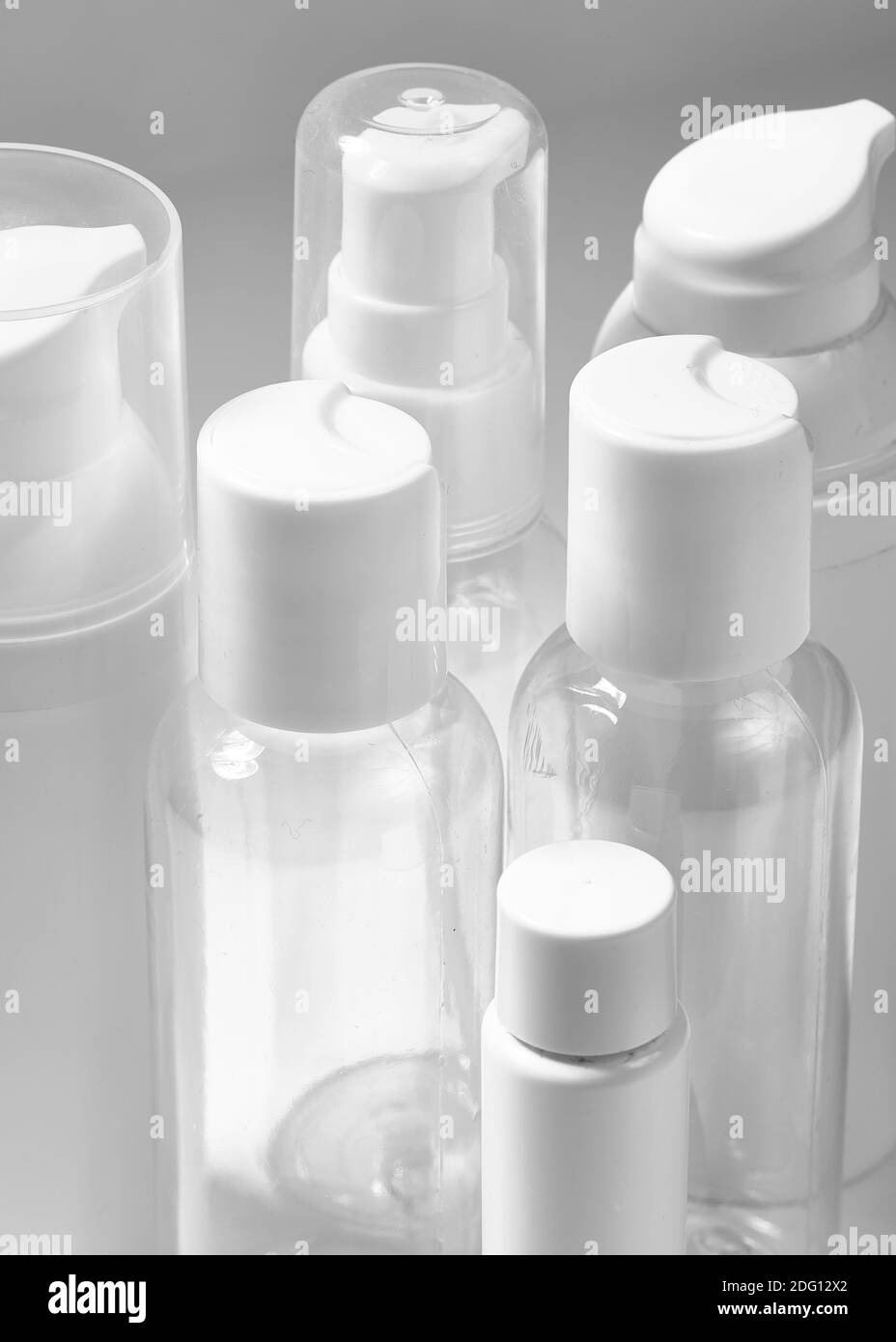 Hair treatment cosmetic products Black and White Stock Photos & Images ...