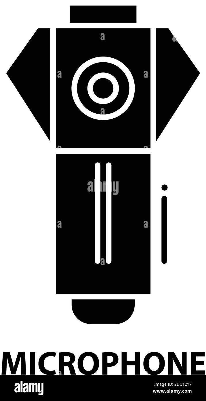 microphone symbol icon, black vector sign with editable strokes ...