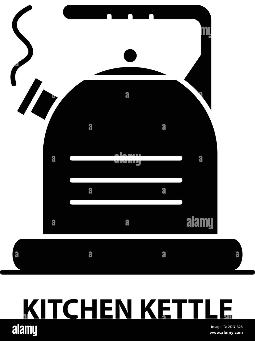 kitchen kettle icon, black vector sign with editable strokes, concept ...