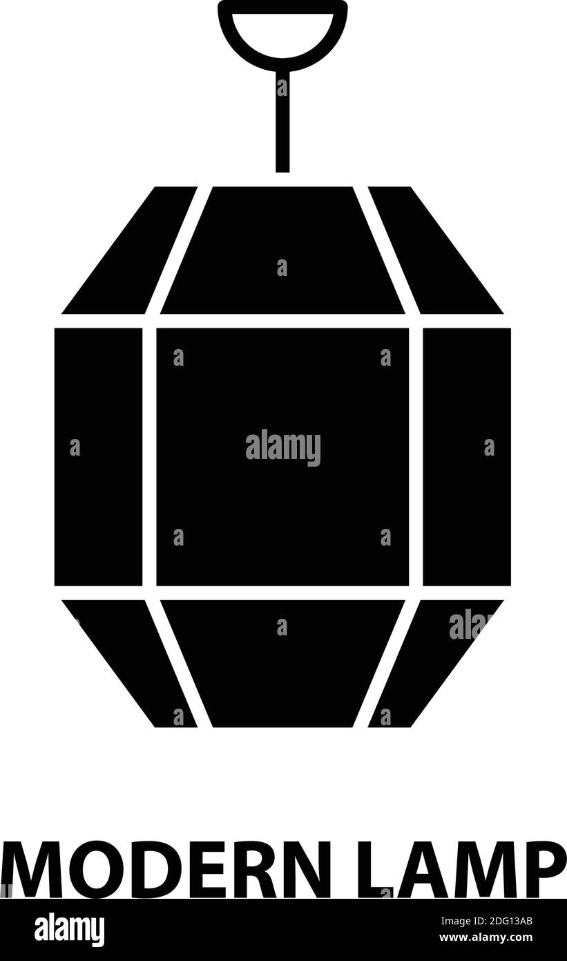 modern lamp icon, black vector sign with editable strokes, concept ...