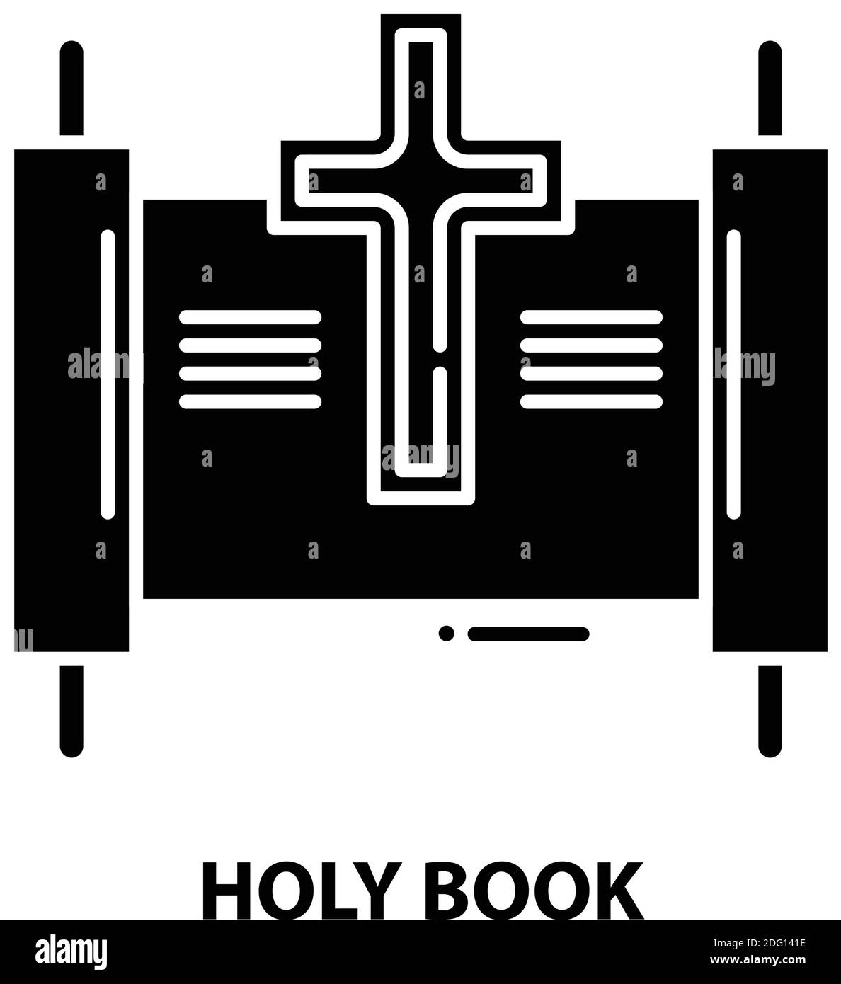 holy book icon, black vector sign with editable strokes, concept ...