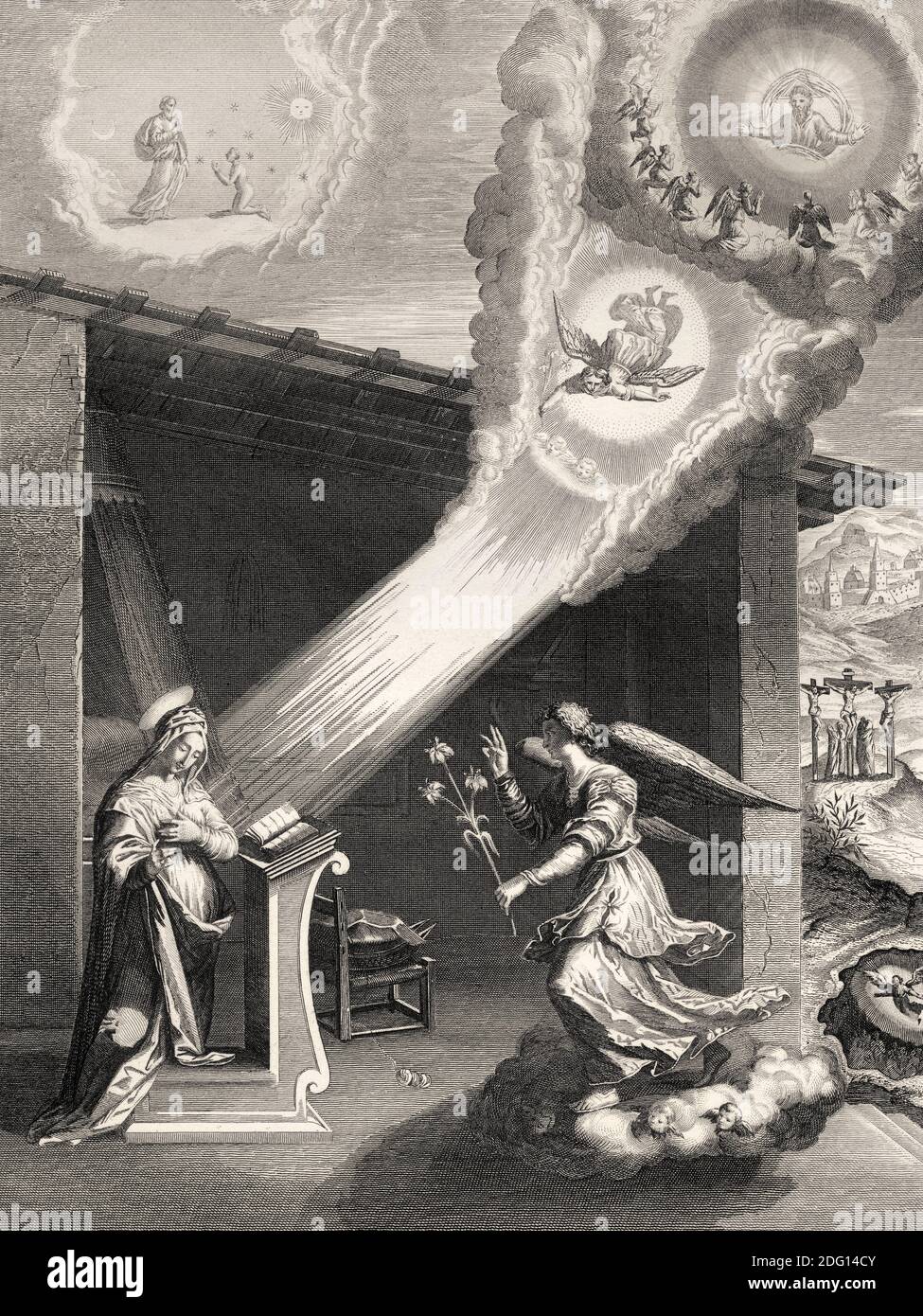 The Angel Gabriel brings the message to Mary about Jesus' birth, 1853 ...